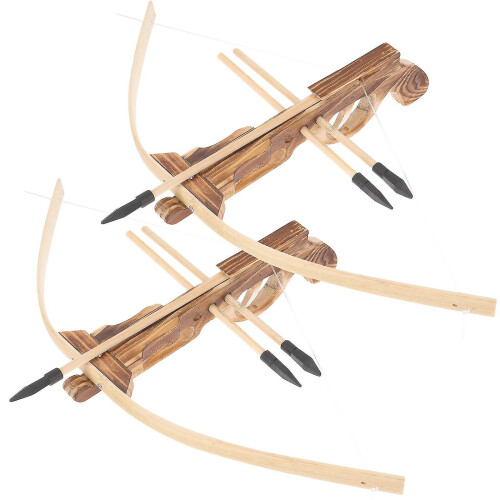 2 Sets Of Kids Crossbow Toy Wooden Crossbow Toy Children Bow Arrow Toy ...