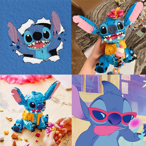 And Lilo Stitch Building Block Model Assembles Doll Childrens Toys Blue ...