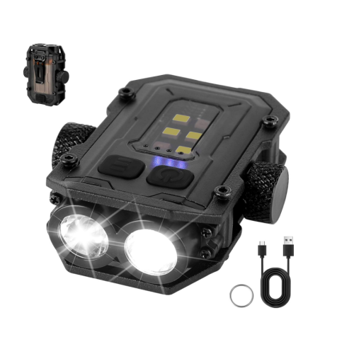 Chronus EDC Pocket Torch - with Red-Blue Flashing Lights Ultra Bright ...