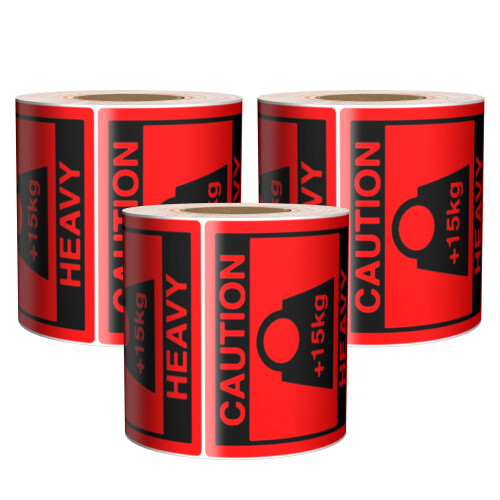 (3 Roll [1500 Sticker]) Package Caution Heavy Parcel Sticker Over 15kg ...