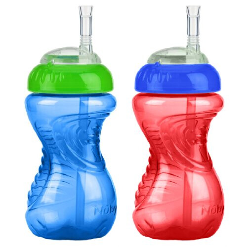 Nuby 2-Pack 10 oz No-Spill Cup with Flexi Straw- Red/Blue on OnBuy