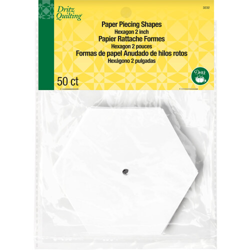 Dritz 3232 Paper Piecing Shapes, Hexagon, 2-Inch (50-count),White on OnBuy