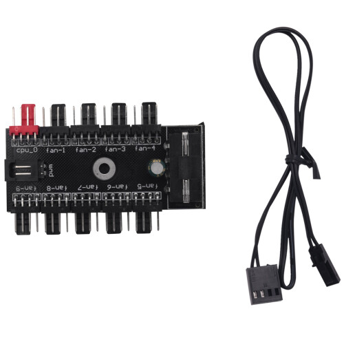 JJBRDZ-10 Port PC Chassis Fan Hub CPU Cooling HUB 12V 4 Pin Fan PWM Hub ...