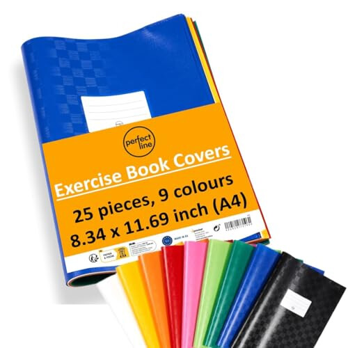 perfect line ? Pack of 25 Exercise Book Covers, 8.34 x 11.69 inch ...