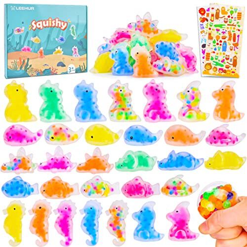 LEEHUR 48pack Squishy?Balls With Water Beads, Sensory Stress Fidget ...
