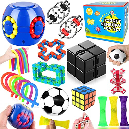 Paochocky 18 Pcs Fidget Toys Set,Sensory Toys for Autism ADHD,Stress ...