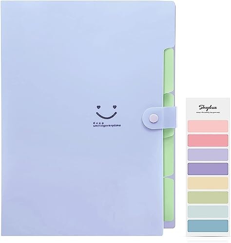 SKYDUE Document Organiser, A4 Expanding File Folder, Colored Plastic ...