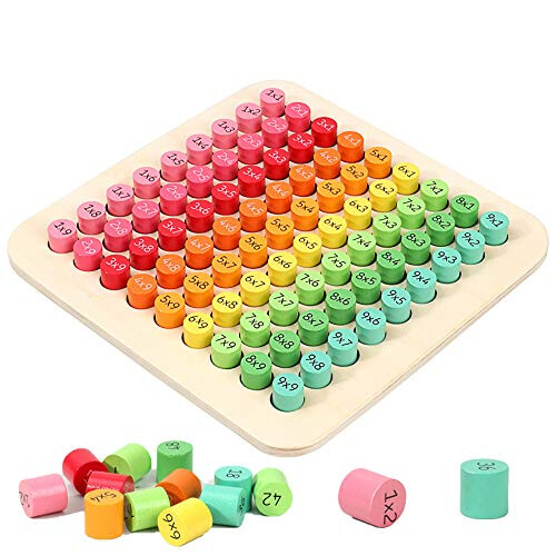 Jiahuade Multiplication Table,Learning Blocks for Maths,Wooden Counting ...
