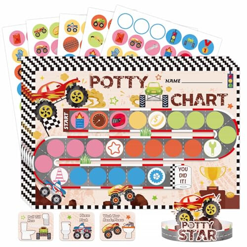 Potty Training Chart - Monster Truck Toilet Training Reward Chart with ...