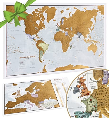 Scratch The World? Travel Map - Scratch Off World Map Poster + Bonus ...