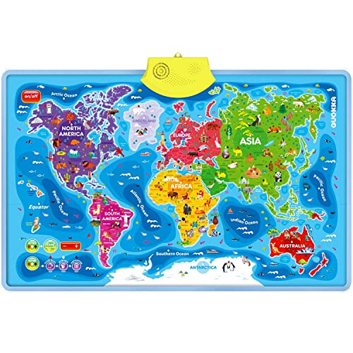 Educational Toys for Kids 5-7 Year Old - World Maps Learning Wall Chart ...