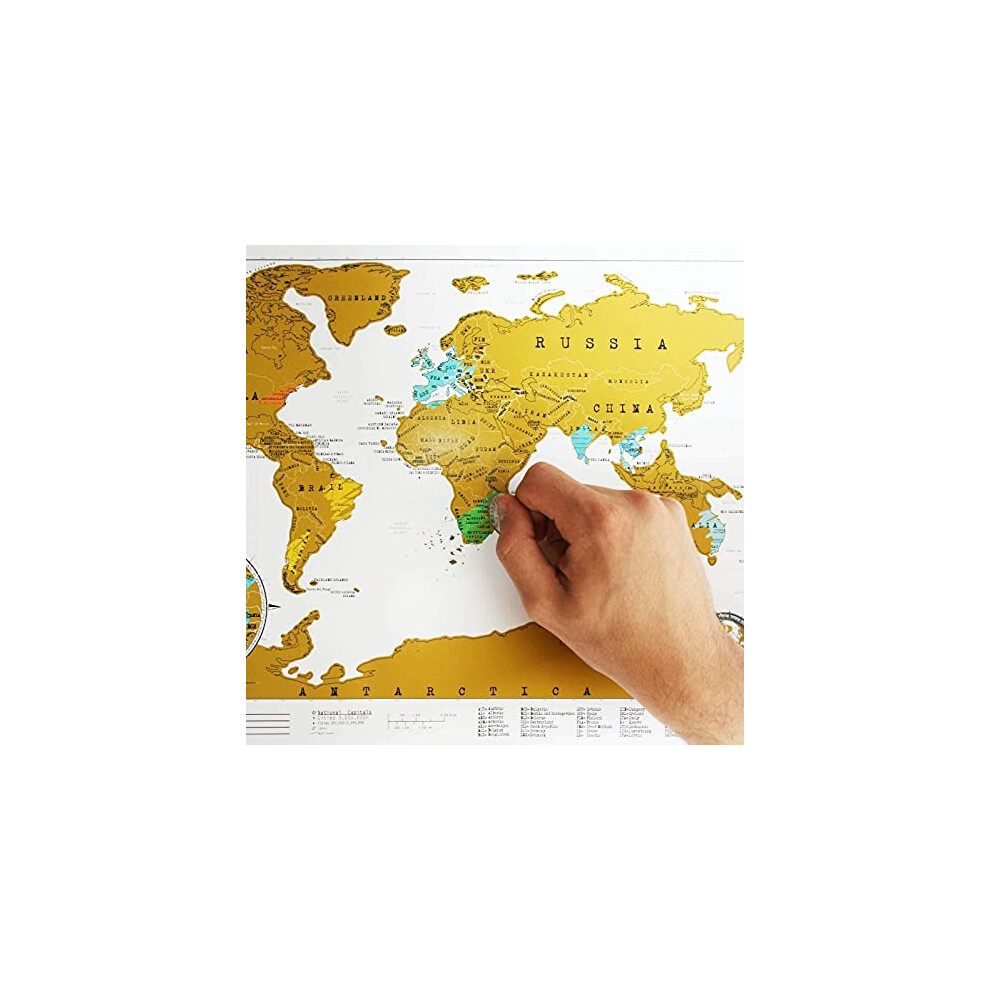 Luckies of London Scratch Map Scratch Off World Map World Map Wall Art & World Map Poster ...