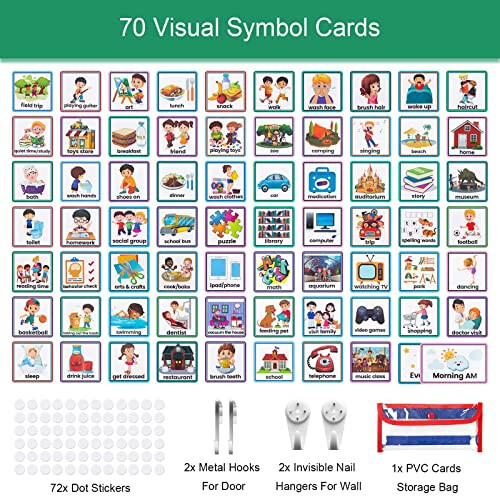 KIKIGOAL Kids Visual Schedule Calendar Chart, 2 in 1 Autism Daily Chore ...