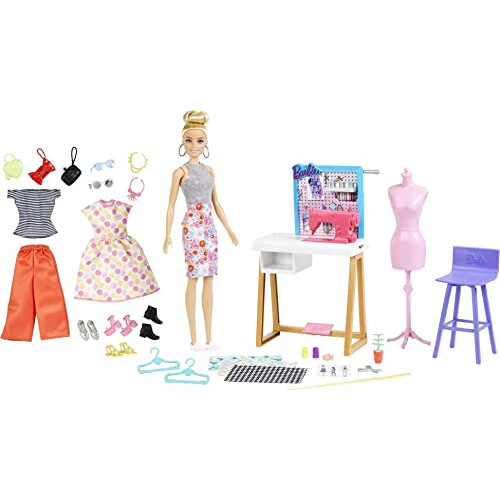 Fashion Designer Doll 12 in 30.40 cm and Studio 25 Design and Fashion Accessories Design Desk Chair Sewing Machine Fabric Swatches Mannequin on OnBuy