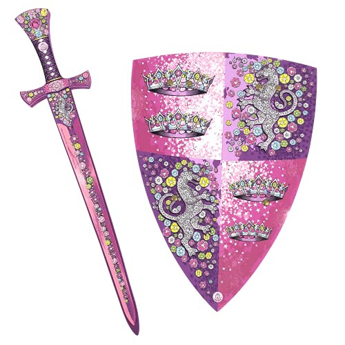 Crystal Princess Sword & Shield For Girls | Medieval Play Set in Foam ...