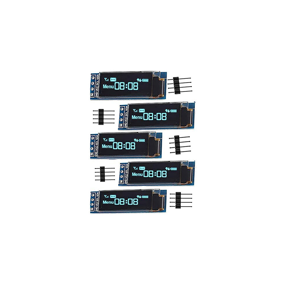 5PCS I2C Display Module 0.91 Inch I2C SSD1306 OLED Display Module I2C OLED Screen Driver DC 3.3V ...