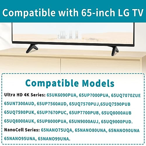 TV Stand Legs for LG Smart TV, Table Top TV Base Replacement for LG 65 Inch TV 65UP7560AUD ...