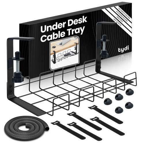 Cable Management Under Desk - 1x Trays, 40 cm Long Cable Tray Under ...