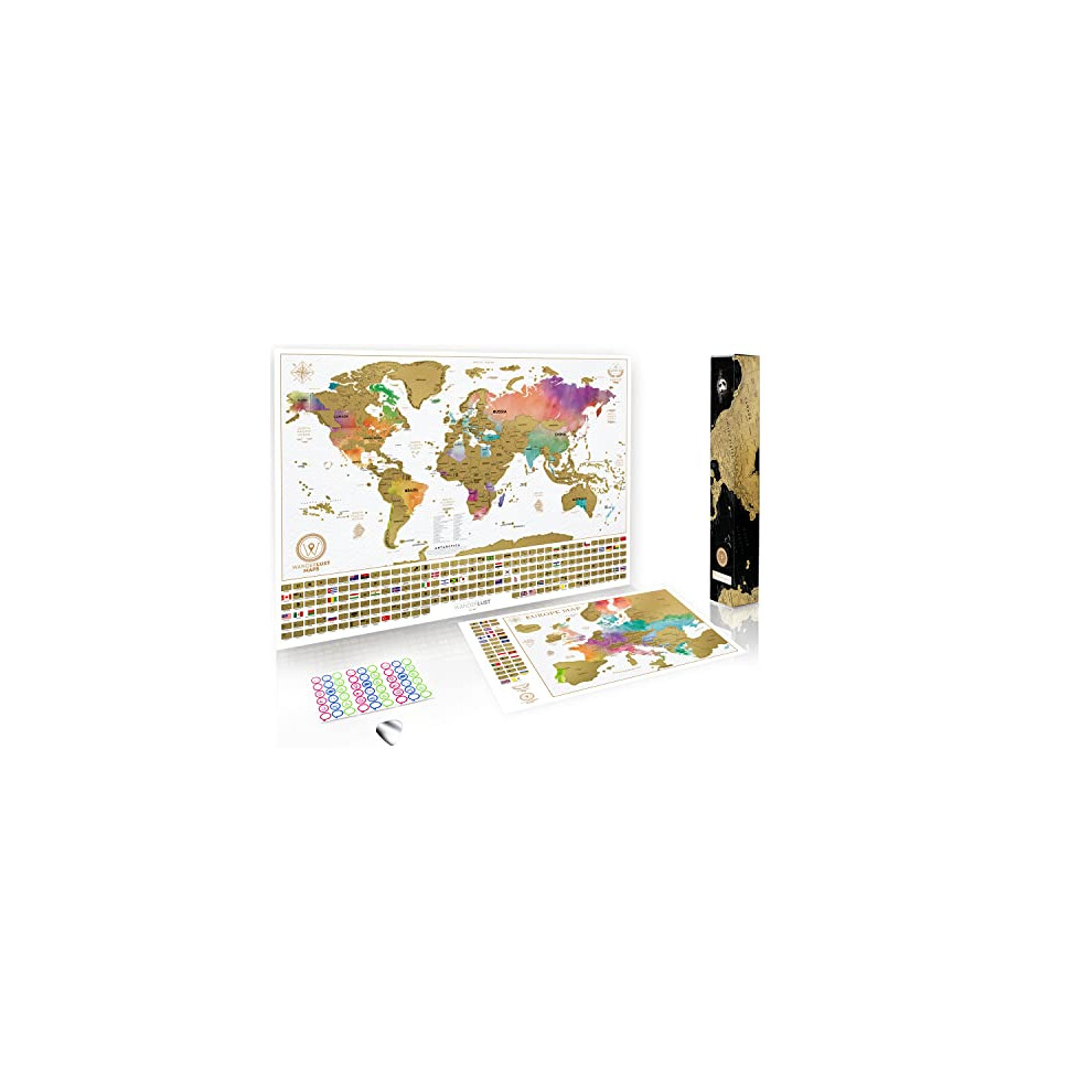 Scratch Off Map - Ultimate Watercolor Pack (World and Europe) | 2 ...