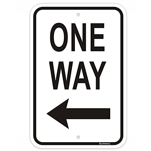 One Way Left Arrow Road Signs, Enter Only Arrow Traffic Sign, 45 x 30 x ...