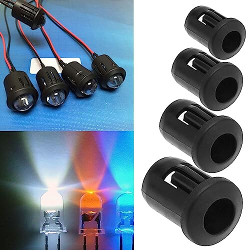 100Pcs Light-emitting Diode Holders LED Plastic Socket Lamp Socket ...