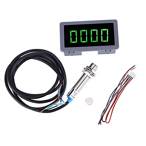 Green 4 Digit LED Motor Tachometer Hall Proximity Switch Magnet Sensor ...