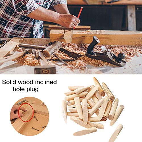 Pocket Hole Plugs, 50pcs Drilling Pocket Hole with Storage Box, 9.5MM ...