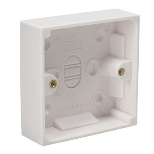 Axiom Surface Mounted Back Box Pattress Single 1 Gang 25mm Deep ...