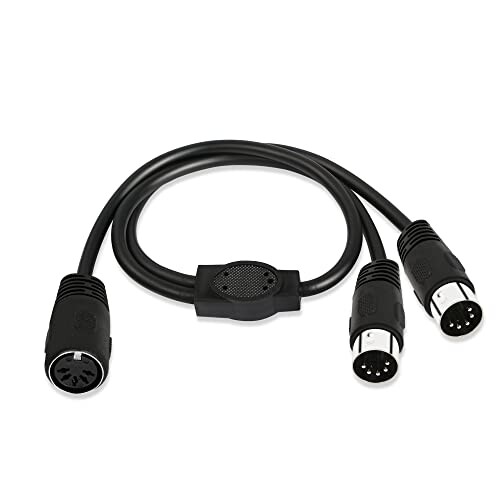 MIDI Splitter Y Adapter Cable 19.6 Inch Din 5 Pin Female to Dual Din 5 ...
