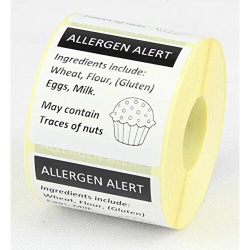 Food Allergy Labels, Allergy Labels for Food, 38x38mm, 500 Labels on a ...