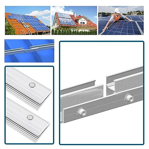 4Pcs Solar Panel Rail Profile Connector Aluminium Mounting Rail ...