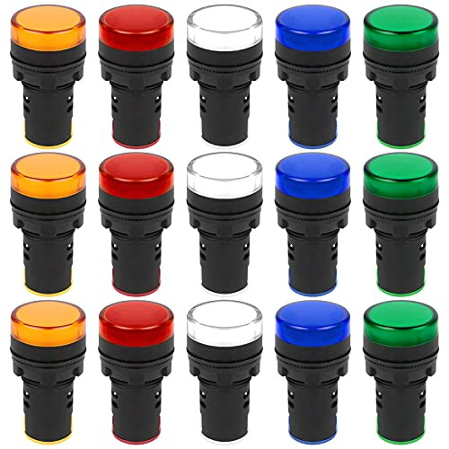 15 PCS Indicator Light, LED Flush Panel Mount LED Pilot Signal Light ...