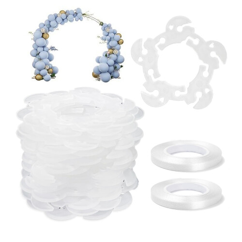 100pcs Balloon Clips with 2 Rolls of Balloon Ribbon, Balloon Ring ...