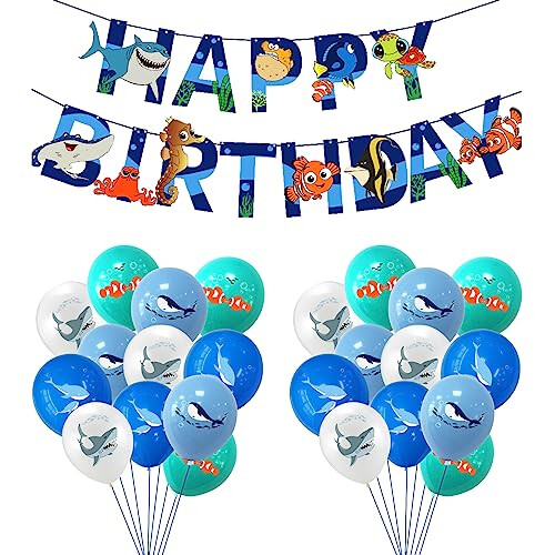 Birthday Party Decorations Finding Nemo Birthday Balloons Nemo Happy ...