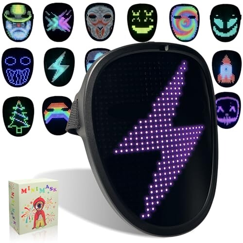 Kids LED Mask with Gesture Sensing, Light up Mask for Halloween Costume ...