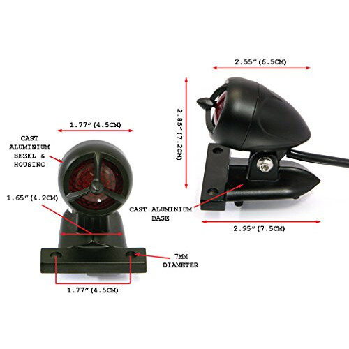 Motorcycle Rear Running LED Taillight in Black Custom Chopper Stop ...