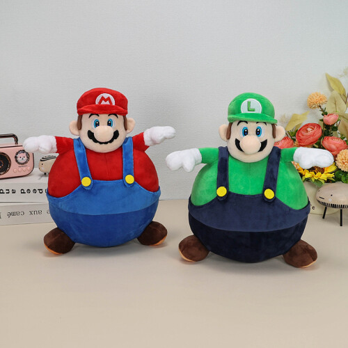 Game Plush Mario Action Figures Big Belly Fat Luigi Sumo Doll Balloons Cute