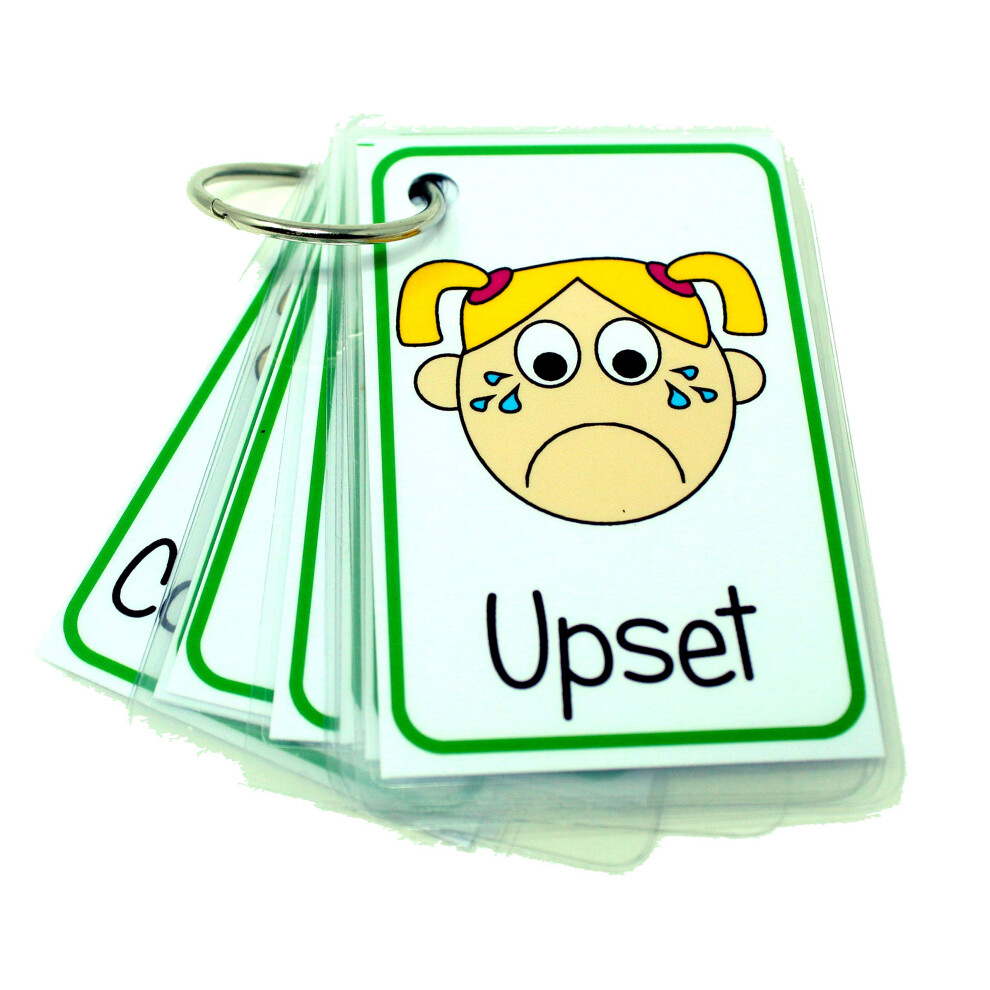 Feelings and Emotions Flash Cards Girls - Non Verbal Visual Aid Speech ...