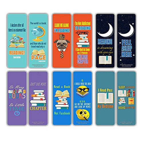 Book Lovers Reading Bookmarks (60-Pack) - Inspiring Bookmarker Cards ...