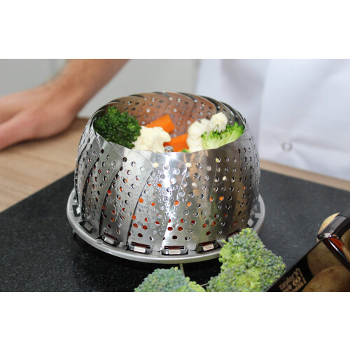 Stainless Steel Vegetable Steamer Basket - Collapsable, Foldable ...