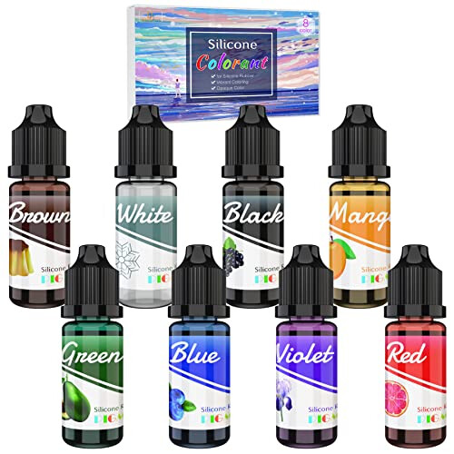 Silicone Rubber Pigment - 8 Colours Liquid Silicone Colouring Dye for ...