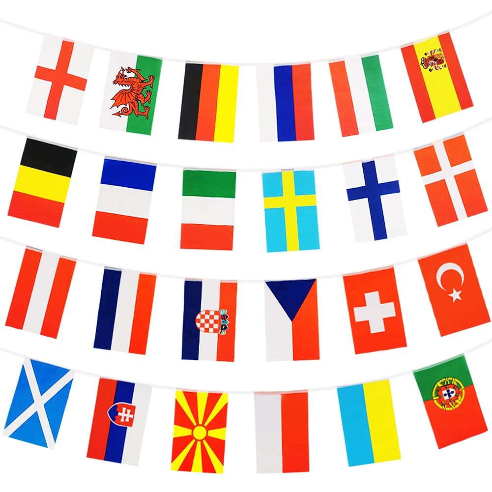 European Football Championship Bunting Flags,24 Countries Participating ...