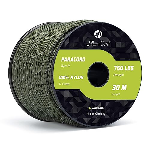 750lb Paracord 4.2mm 30M 100% Nylon Rope 11 Strands Type IV Military ...