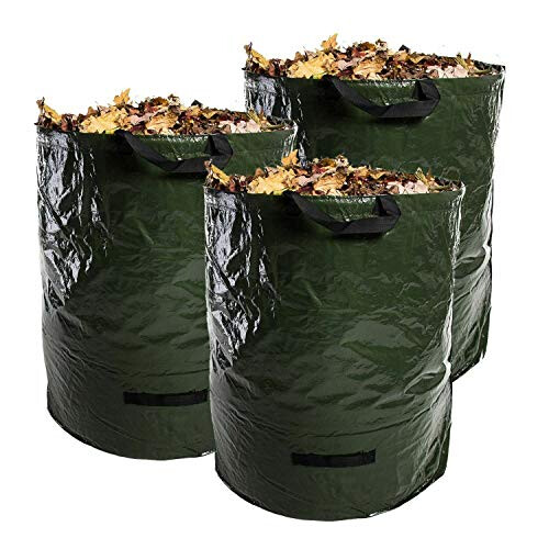 Pack of 3 Heavy Duty Garden Reusable Waste Bags 120L Waterproof Refuse ...