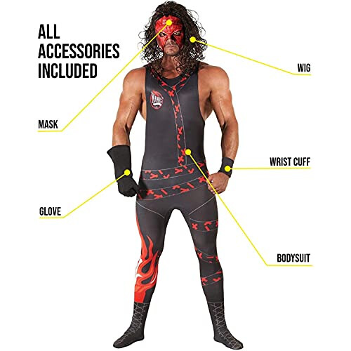 Kane Costume Adult, Kane WWE Costume, WWE Kane Costume, WWE Halloween ...