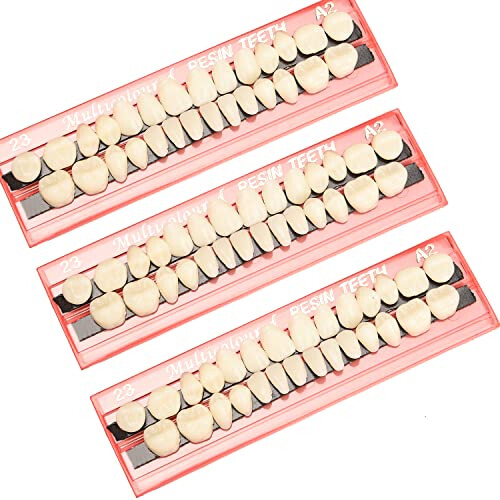 3 Sets Dental Acrylic Resin Denture Tooth Kit False Tooth Dental ...