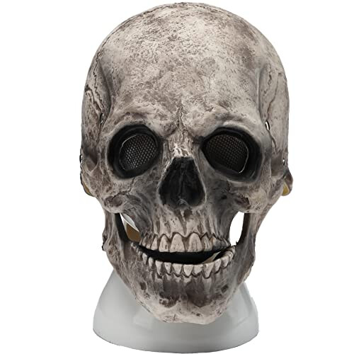 Human Skull Mask Halloween Scary Mask Skeleton Cosplay Head Bone Full ...
