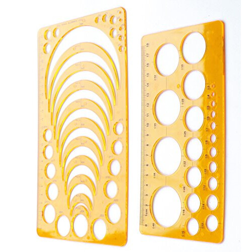 Set of 2 Plastic Circle Radius Arc Master Stencil Circle Geometric ...