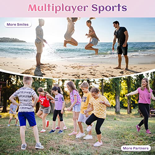 16 Ft Long Kids Skipping Rope 1 Pack Multiplayer Team Group Jump Rope ...