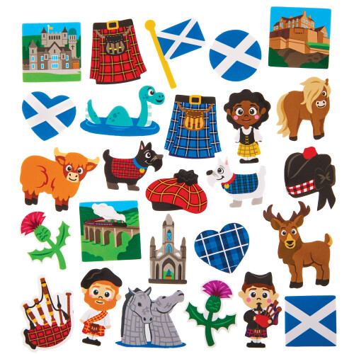 FX991 Scotland Foam Stickers - Pack of 150, Scottish Stickers for Kids ...